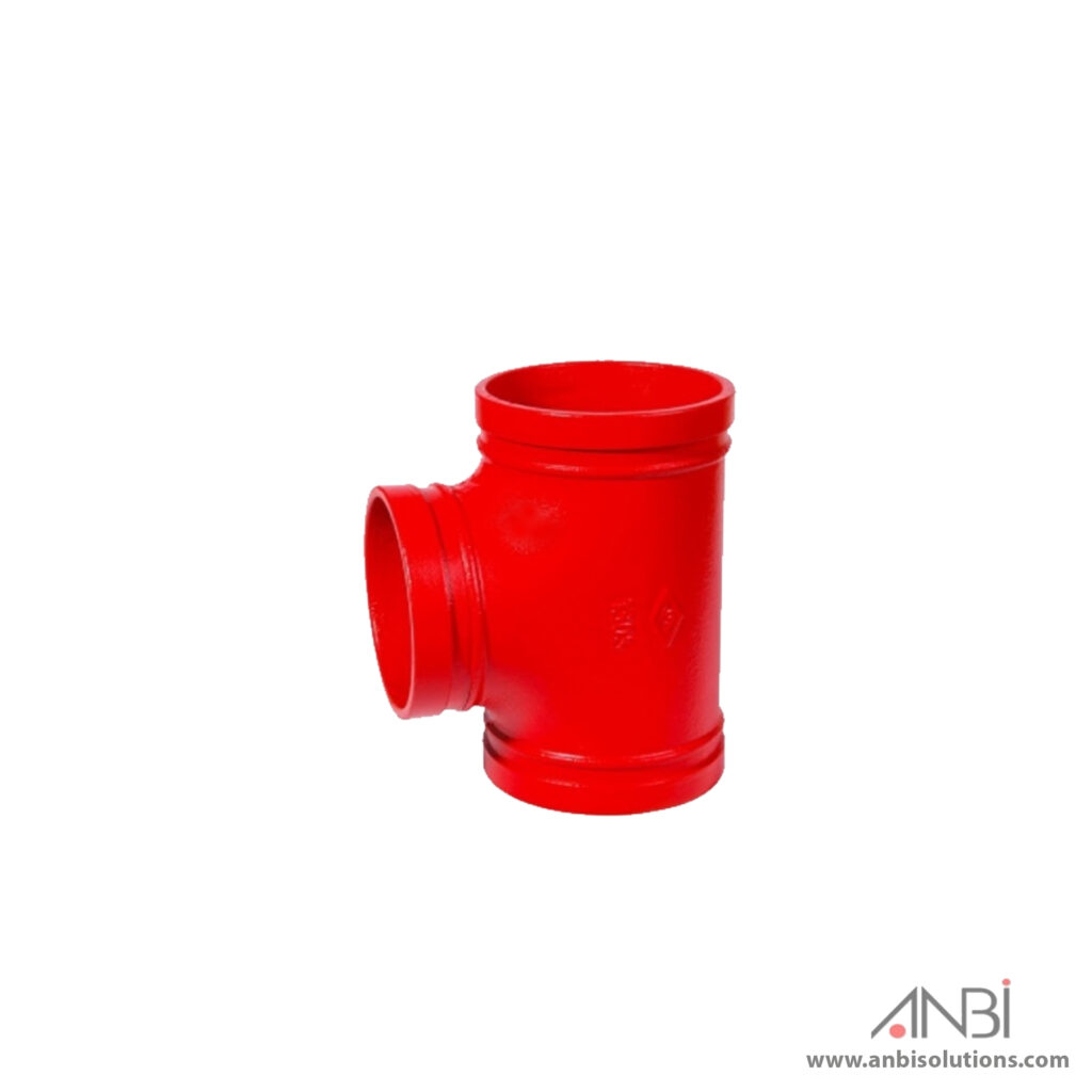 Grooved Tee, Ductile Iron, “S” Type, Red, Made in China | ANBI Online