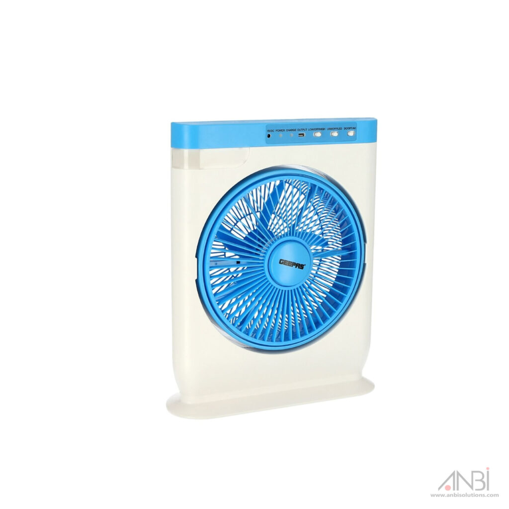 GEEPAS Rechargeable Box Fan 12'' Powerful Motor GF919 - ANBI Online